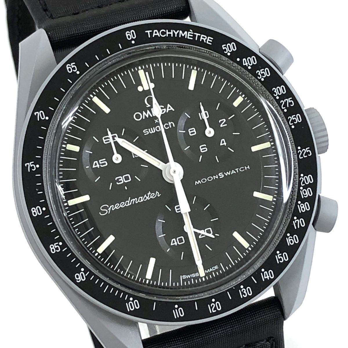 新品 Swatch × Omega ムーン スウォッチ × オメガ MISSION TO THE MOON ムーン S033M100 バイオセラミック 腕時計 クオーツ クロノグラフ ...