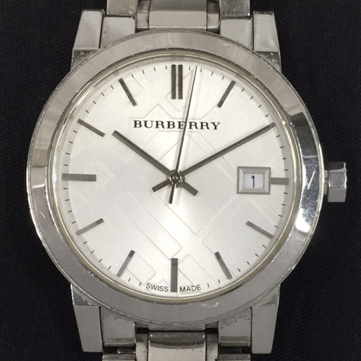 バーバリー BU9100 クォーツ メンズ 腕時計 デイト シルバーカラー文字盤 ファッション小物 未稼働 BURBERRY /【Buyee ...