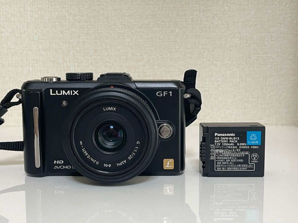Panasonic パナソニック LUMIX DMC-GF1 デジタル一眼カメラ+LUMIX G 20mm F1.7 ASPH. H-H020 レンズ付き 簡易動作確認済 E07106 ...