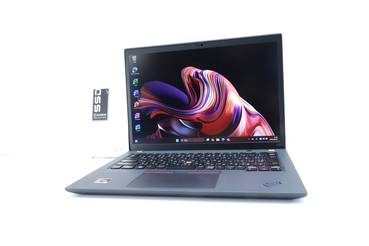 美品 年式2022 13.3型 Lenovo ThinkPad X13 Gen2 8GB Ryzen 5 5650U 6コア/12スレッド ...