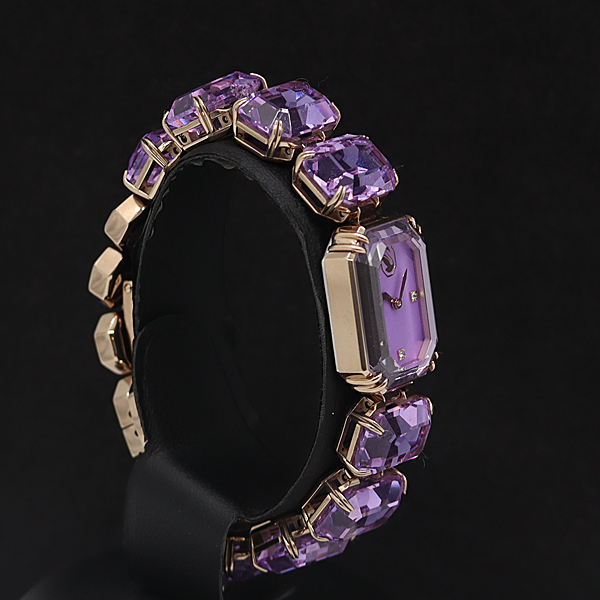 1円 箱付 稼働 良品 スワロフスキー 5722364 QZ パープル文字盤 レディース腕時計 6366000 7NBG1 IGR ...