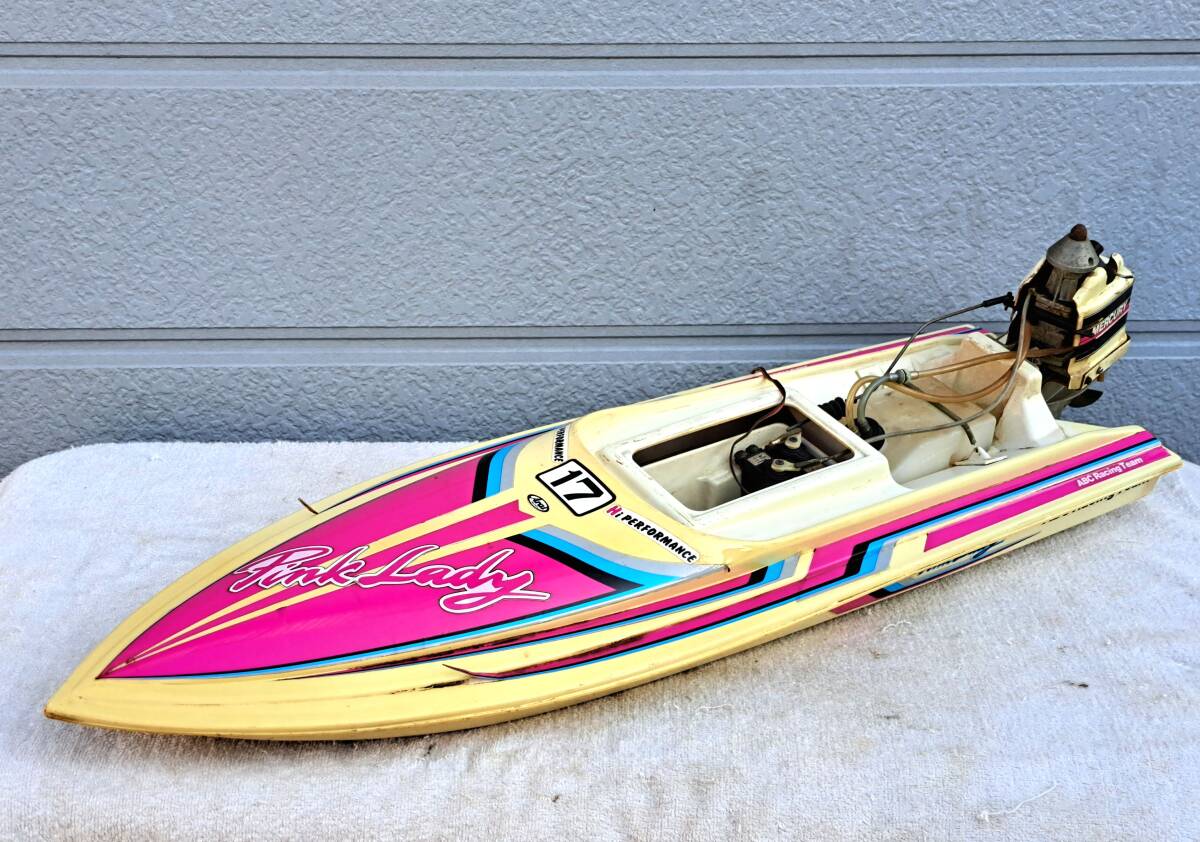 ★エンジン式船外機付きラジコンボート★Pink Lady★ABC Racing Team★MERCURY船外機★Hi PERFORMANCE ...