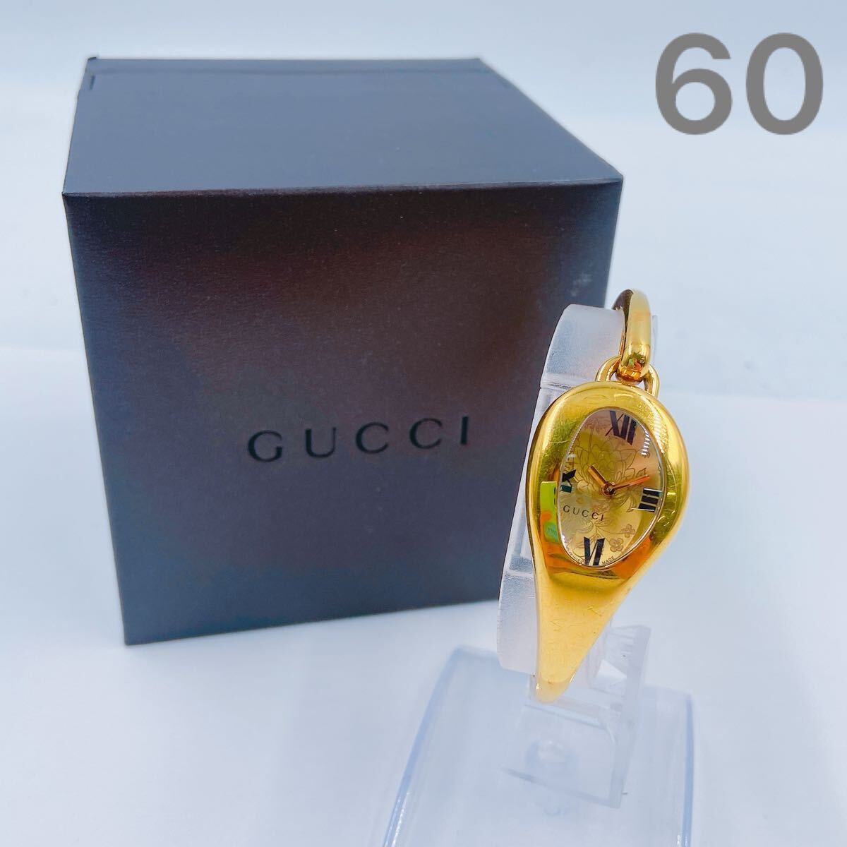 6E085 GUCCI グッチ 腕時計 103 GP バングルウォッチ フローラ クオーツ レディース 140969 元箱付 /【Buyee ...