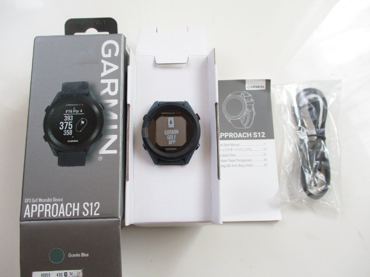 新品 未使用 箱付き 本体 GARMIN APPROACH S12 GPS ガーミン ゴルフウォッチ GRANITE BLUE /【Buyee ...