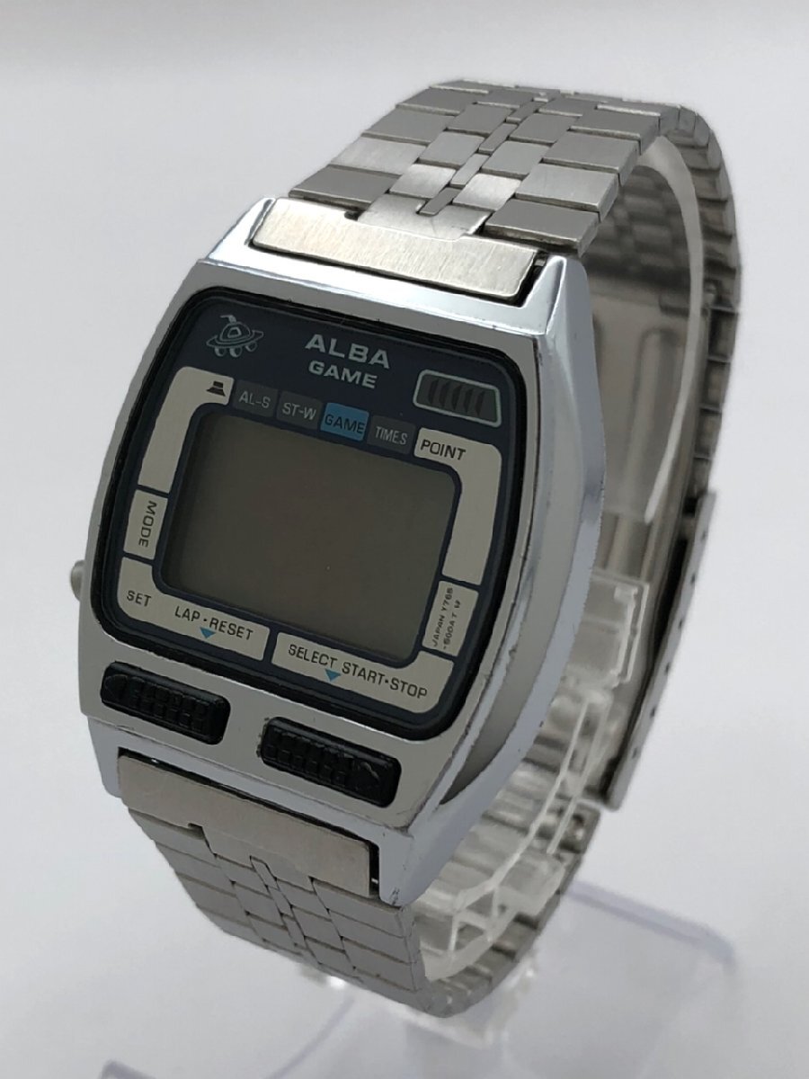 1円～/SEIKO/セイコー/ALBA/アルバ/GAME/ゲーム/Y765-5000/デジタル/シルバーカラー/純正ベルト/クォーツ/メンズ腕 ...