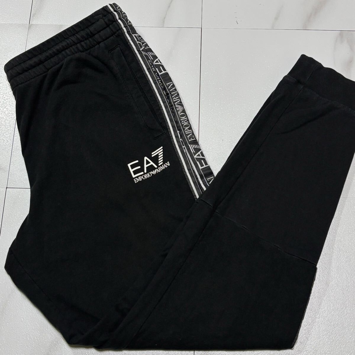 希少/ 3XLサイズ EMPORIO ARMANI エンポリオアルマーニ パンツ ジャージ イーグルロゴ EA7 裾リブ サイドライン ブラック 黒 /【Buyee】 Buyee ...
