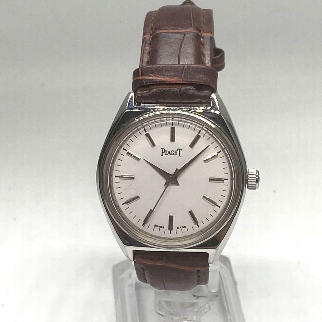 ★極美品! 動作良好! ピアジェ piaget手巻き 腕時計 アンティーク ビンテージ ウォッチ メンズ レザー ラウンド 高級ブランド 即納 ...