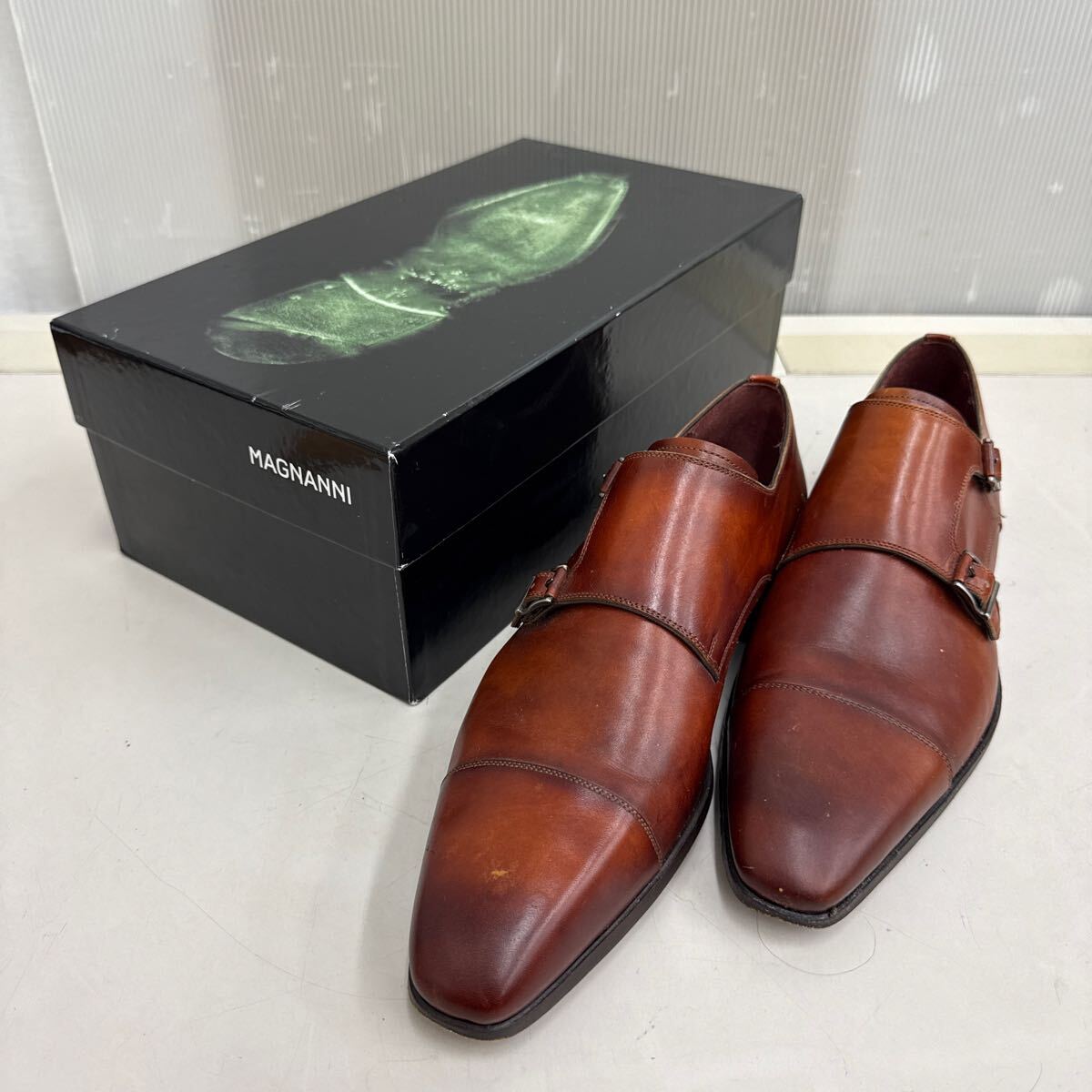 BMM マグナーニ ドレスシューズ メンズ 9Mサイズ ビジネスシューズ ダブルモンク 革靴 ブラウン 茶 COGNAC MAGNANNI ...