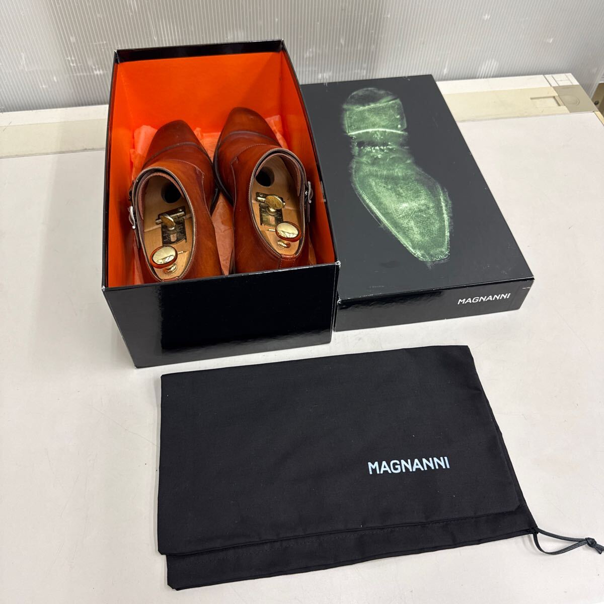 BMM マグナーニ ドレスシューズ メンズ 9Mサイズ ビジネスシューズ ダブルモンク 革靴 ブラウン 茶 COGNAC MAGNANNI ...