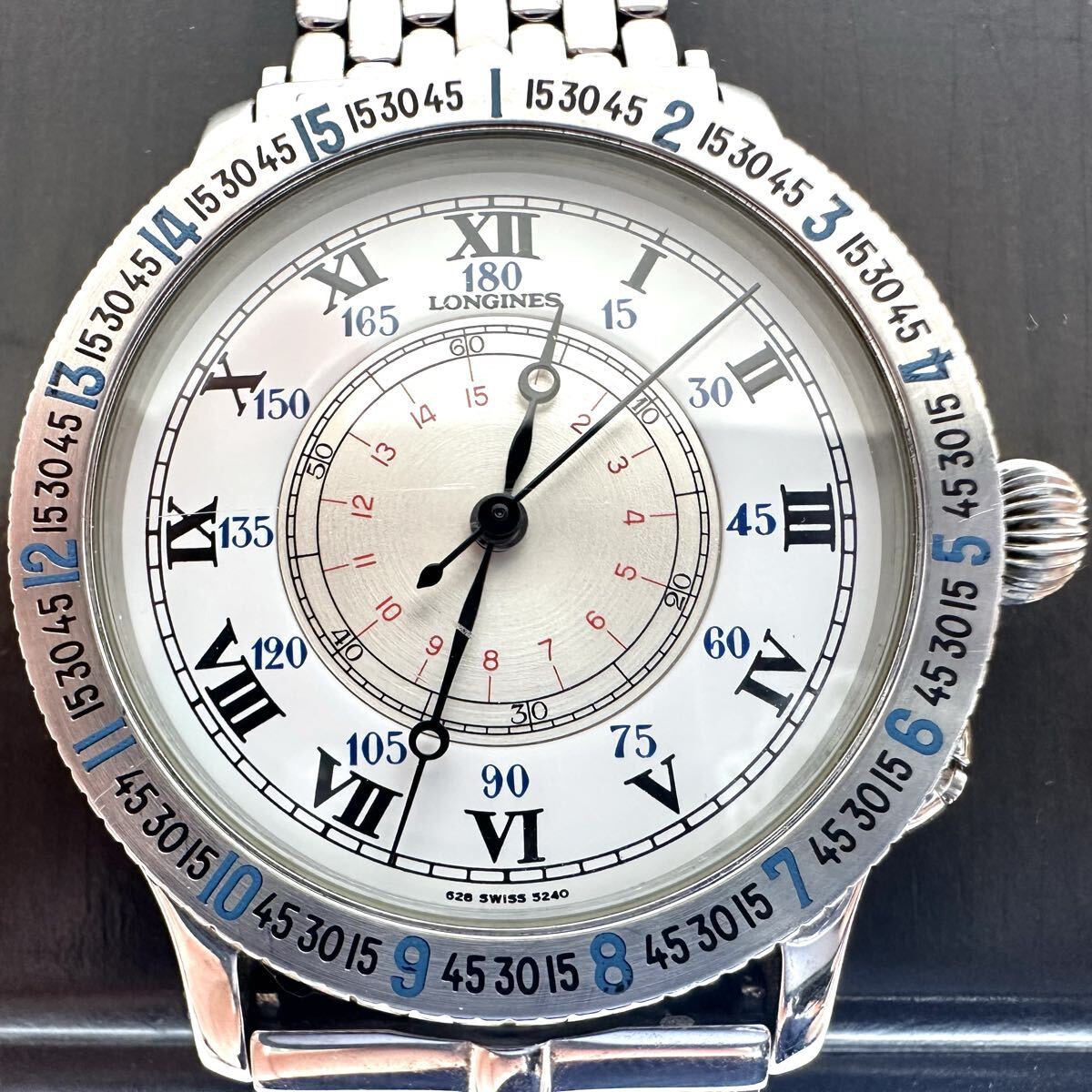【1円〜極美品】ロンジン アワーアングルウォッチ Ref.628.5240 自動巻 LONGINES 純正ブレス付 保証書・箱あり 名機 ...