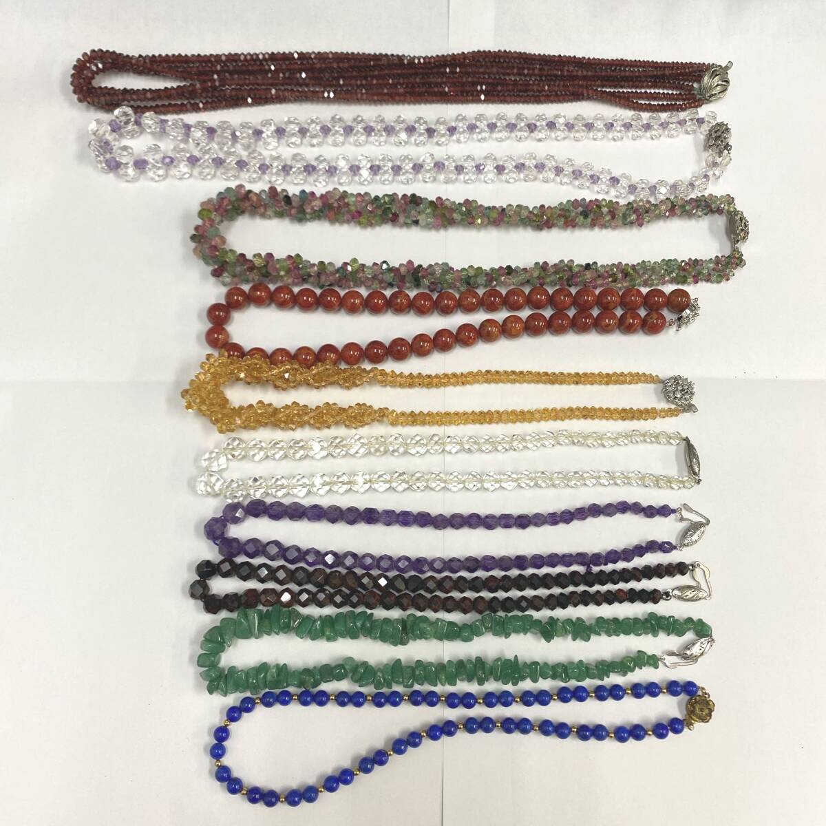 7309 SILVER刻印 ラピス アメジスト 水晶 ネックレス 天然石 カラーストーン アクセサリー まとめ 総重量：約458g /【Buyee】 Buyee - Japanese ...