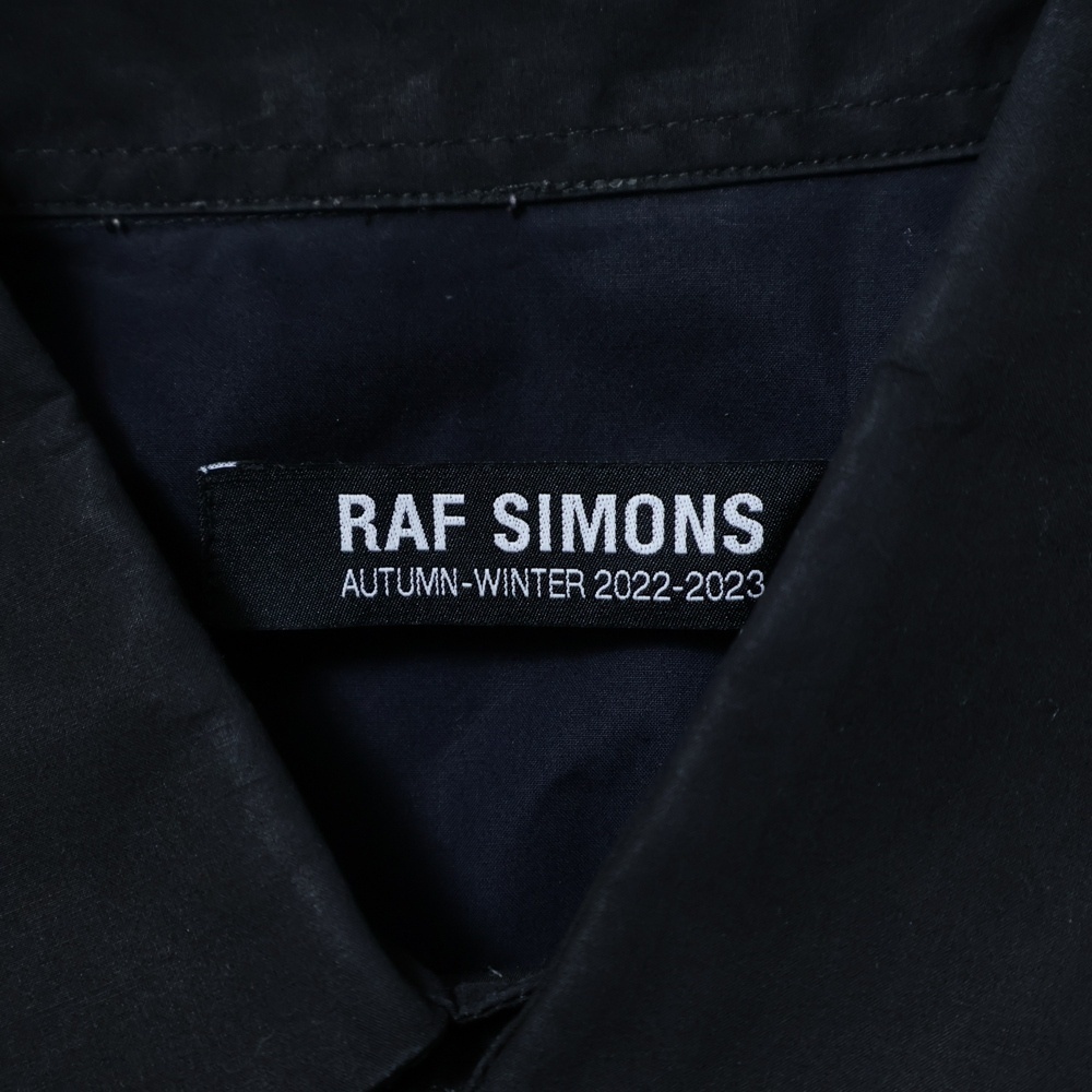 RAF SIMONS ラフシモンズ 22AW Bicolor Americano Shirt ロゴ刺繍 長袖シャツ ブラック 222-255 ...