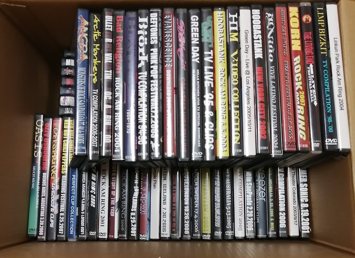 洋楽DVD ロックDVD まとめ売り ミュージック 61枚セット オアシス レッチリ レディオヘッド グリーンデイ korn MUSE ...