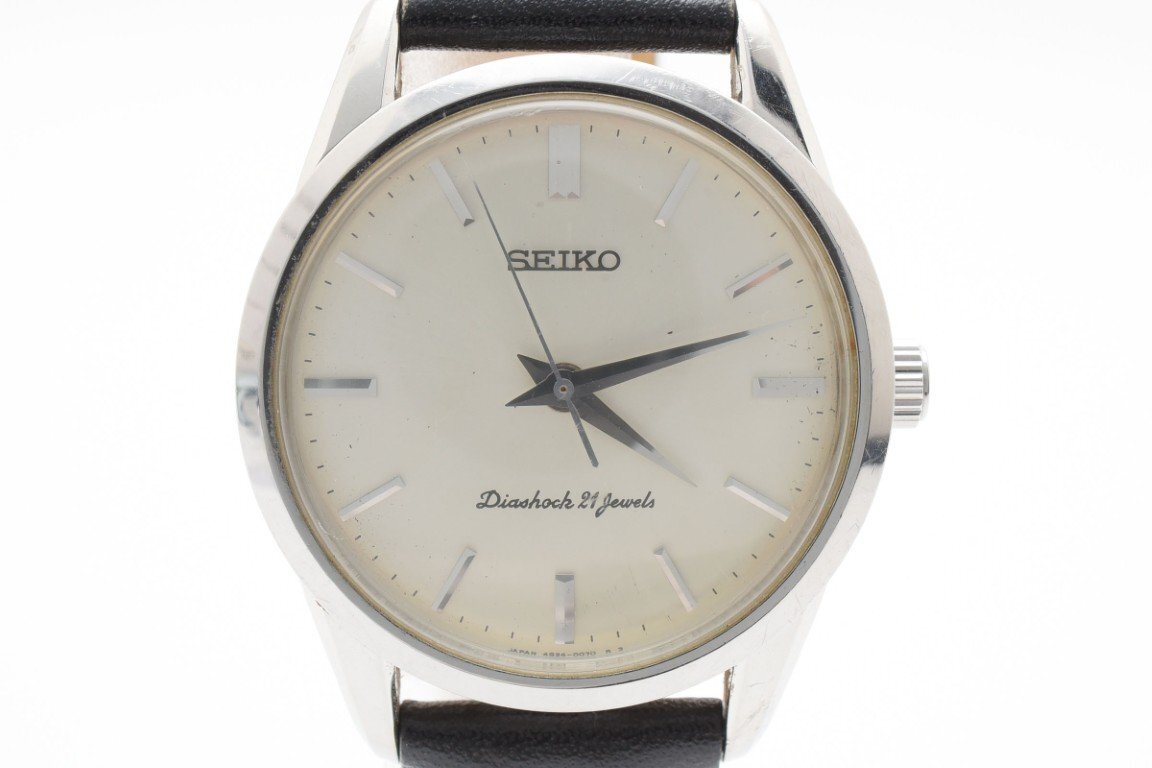 SEIKO セイコー 4S24-0070 ステンレススチール 3針 21JEWELS ジュエルズ 革ベルト 腕時計 /【Buyee ...