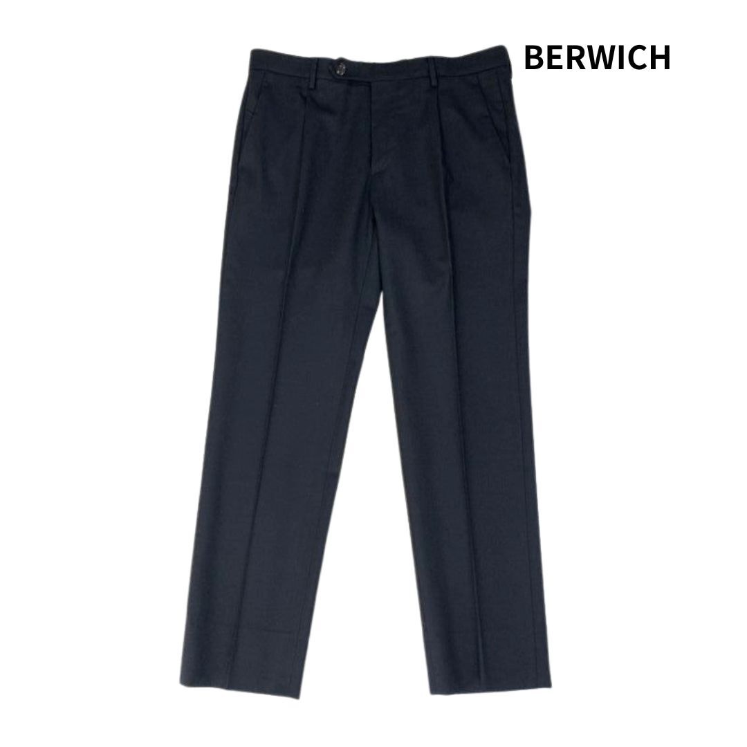 【美品】BERWICH ベルウィッチ J MORELLO 1P ジェイモレッロ fa1386x ワンプリーツパンツ スリムフィット ウール ...