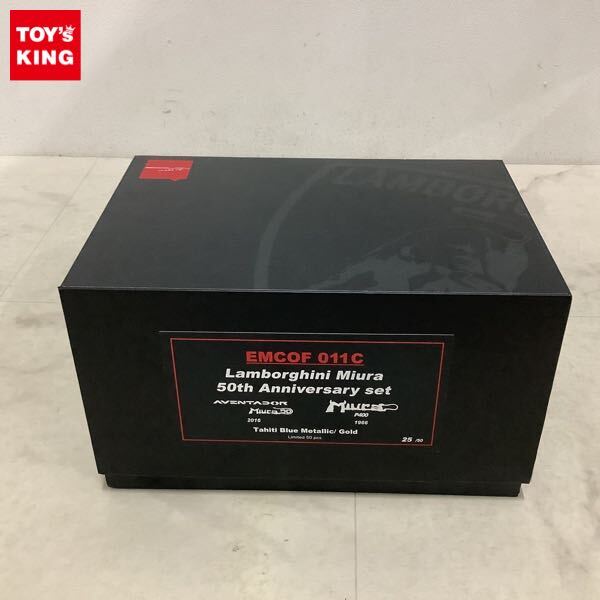 1円〜 メイクアップ 1/43 EMCOF 011C ランボルギーニ ミウラ 50th Anniversary set タヒチブルーメタリック ...