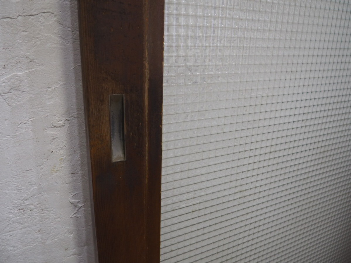 タU389 即決 (2)【H176,5cm×W89cm】×2枚 アンティーク 大きな一枚ガラスの重厚な古い木枠引き戸 ワッフル洋館建具ガラス戸玄関戸M下 /【Buyee】 Buyee ...