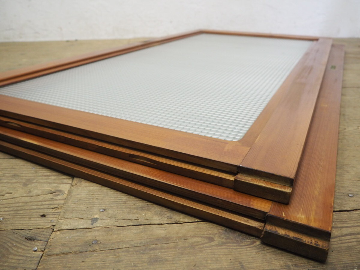 タU389 即決 (2)【H176,5cm×W89cm】×2枚 アンティーク 大きな一枚ガラスの重厚な古い木枠引き戸 ワッフル洋館建具ガラス戸玄関戸M下 /【Buyee】 Buyee ...