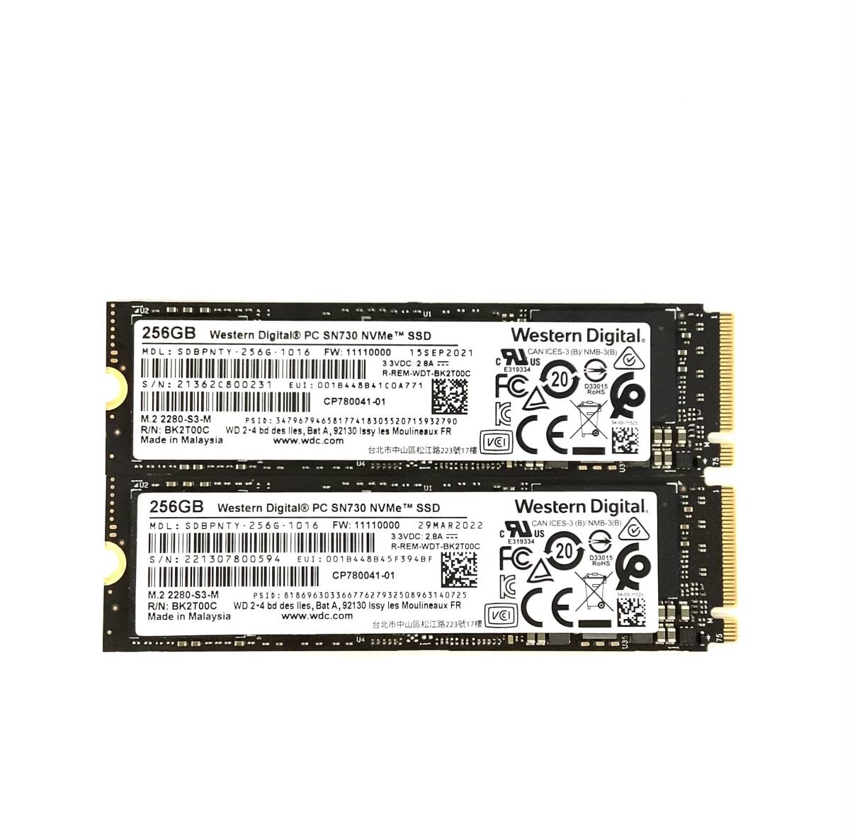 S70911160 WD PC SN730 NVMe 256GB SSD 2点 【中古動作品】 /【Buyee】