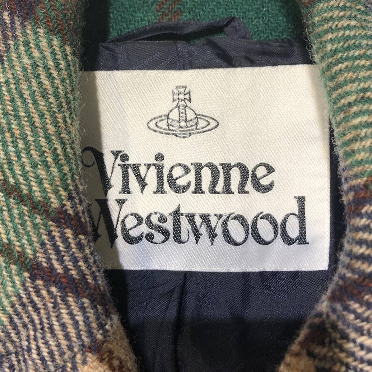 VIVIENNE WESTWOOD × HARRIS TWEED チェック柄ロングコート サイズ48 ヴィヴィアンウエストウッド ハリス ...