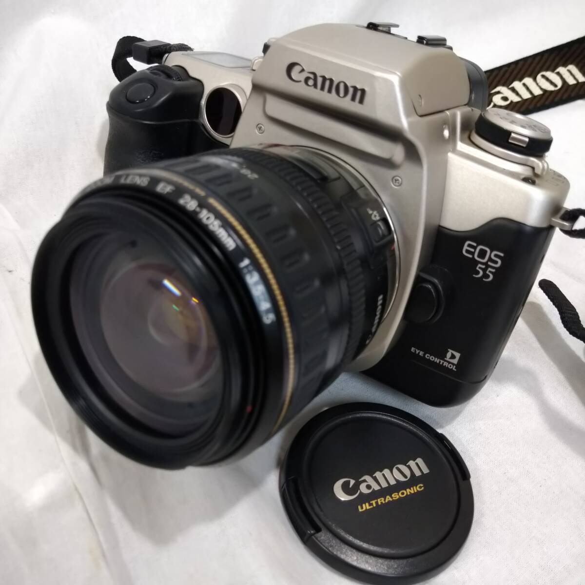 【美品】Canon キヤノン EOS 55 一眼レフカメラ/Canon ZOOM LENS EF 28-105㎜ 1:3.5-4.5【フィルム ...