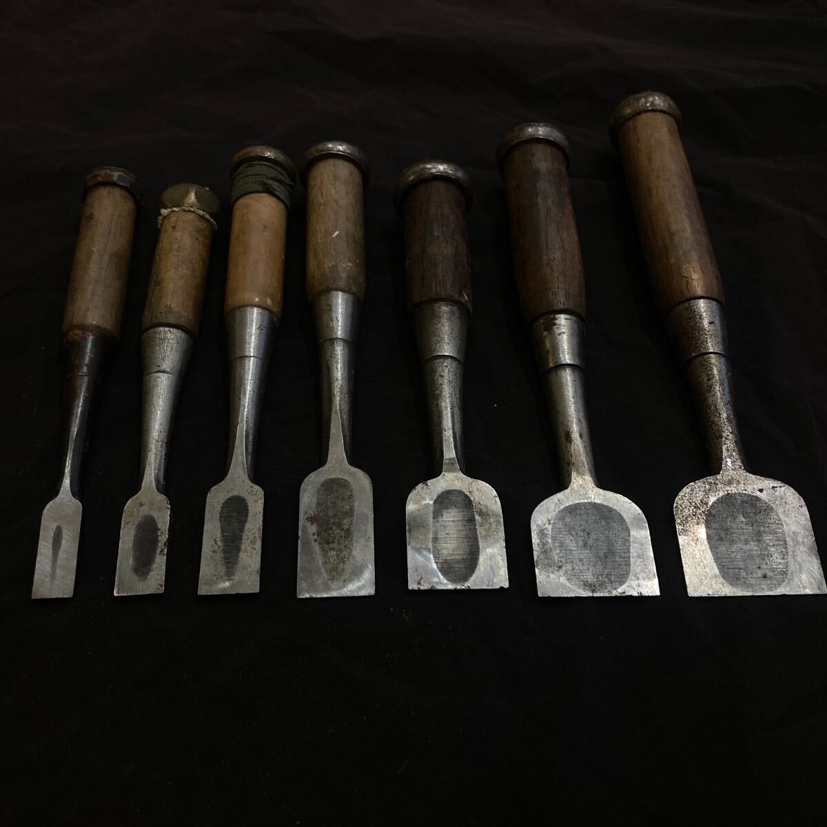 【追入れ鑿 7本セット】japanese chisel plane 鉋 鑿 大工道具 組鑿 天然砥石 突鑿 丸鑿 反鉋 際鉋 東京 新潟 市弘 ...