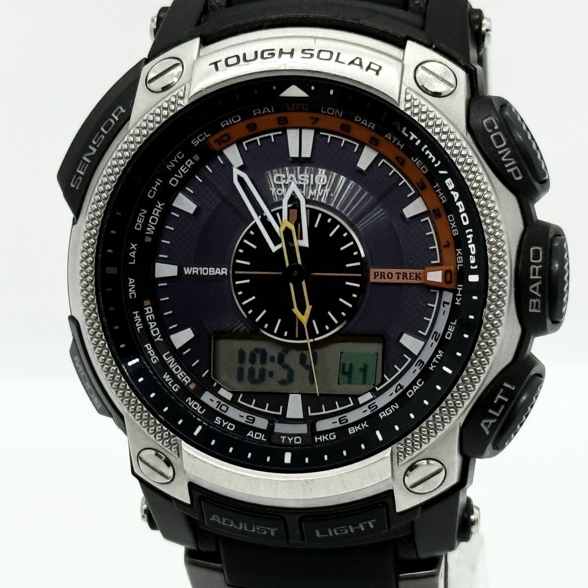 M7521 CASIO カシオ PRO TREK プロトレック PRW-5000-1JF アナログ×デジタル タフソーラー 稼働品 樹脂 ...
