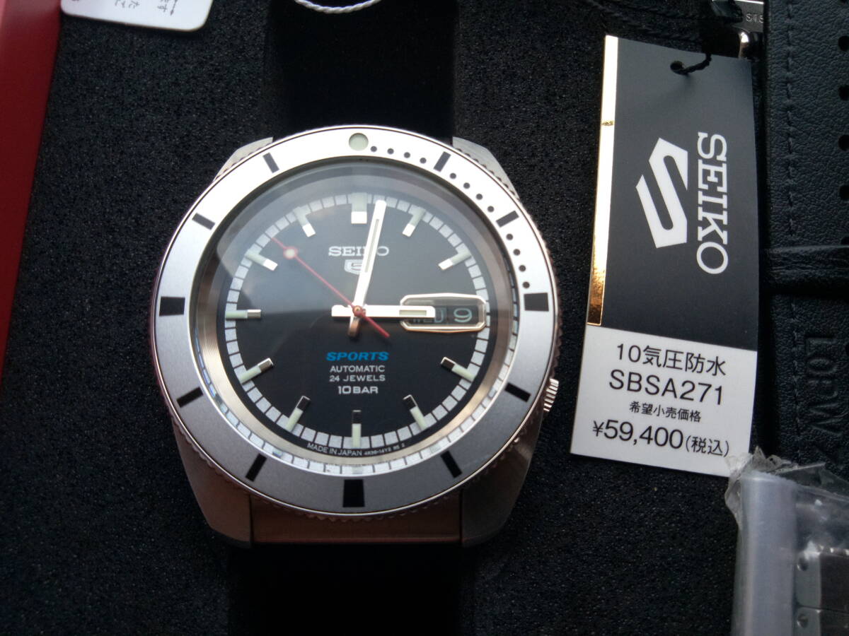 超美品 SEIKO 5スポーツ SBSA271 ブラック 仮面ライダー本郷猛モデル ヘリテージデザイン復刻 自動巻き 9999本限定 保証残 ...