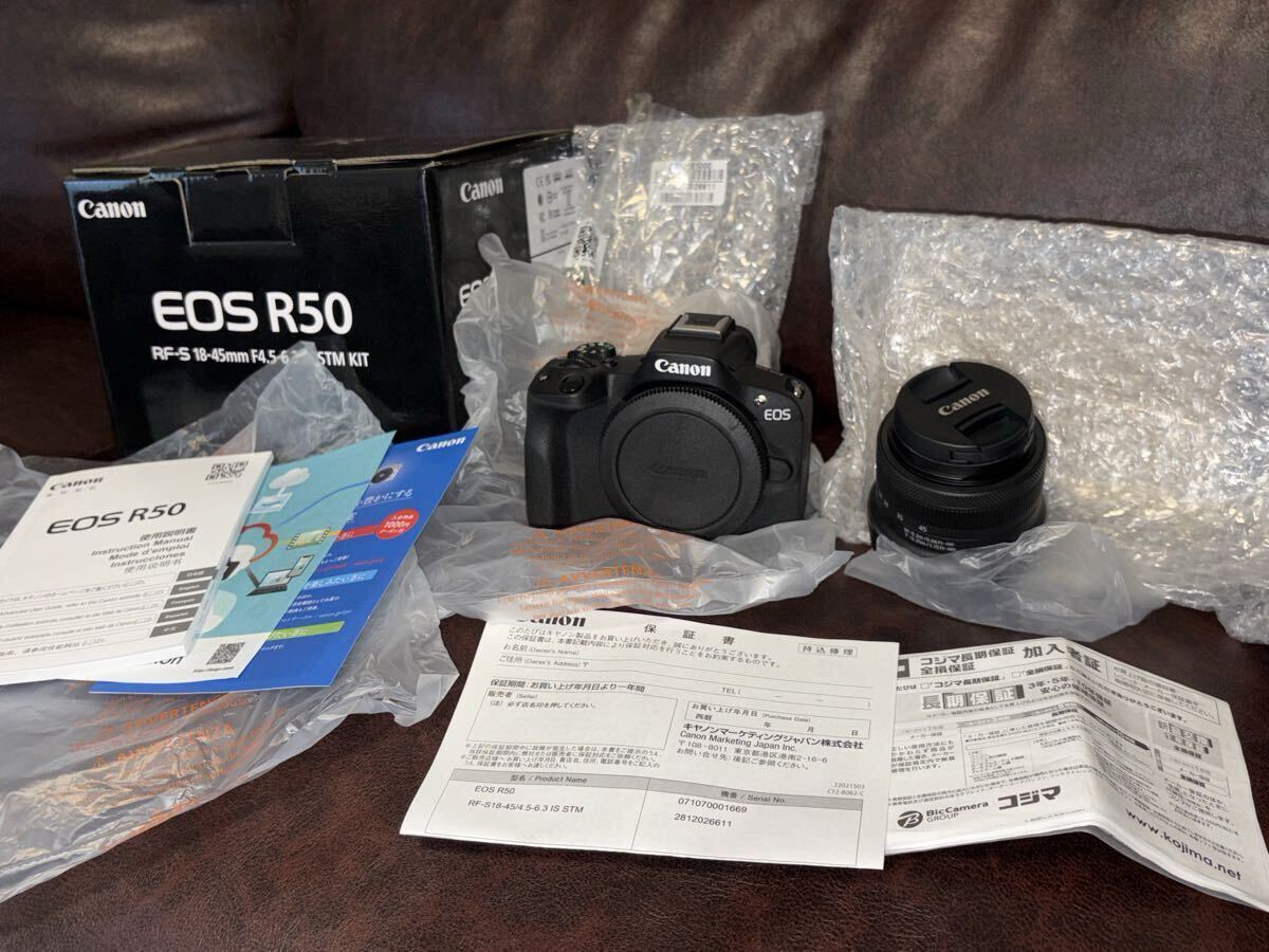 【美品/長期保証2028年8月19日まで】Canon EOS R50 ズームキット (RF-S18-45mm F4.5-6.3 IS STM ...