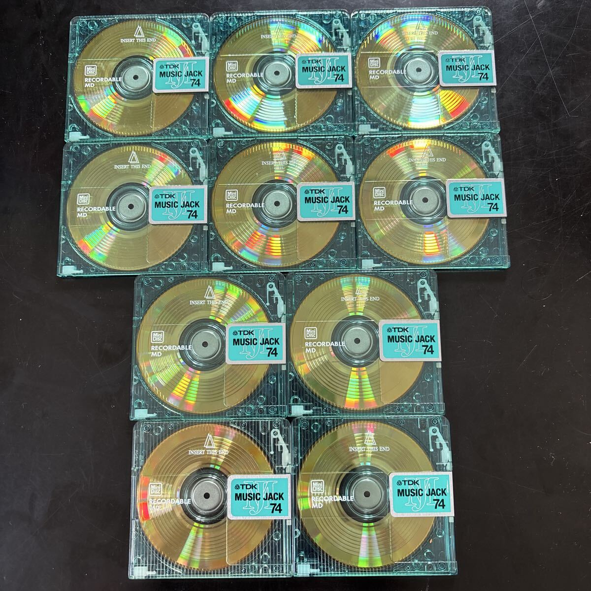 ケース無し MD ミニディスク minidisc 中古 初期化済 TDK MUSIC JACK MJ 74 グリーン 10枚セット 記録媒体 ...
