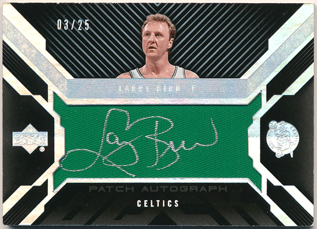 Larry Bird NBA 2007-08 Upper Deck UD Black Patch Autograph Signature ...