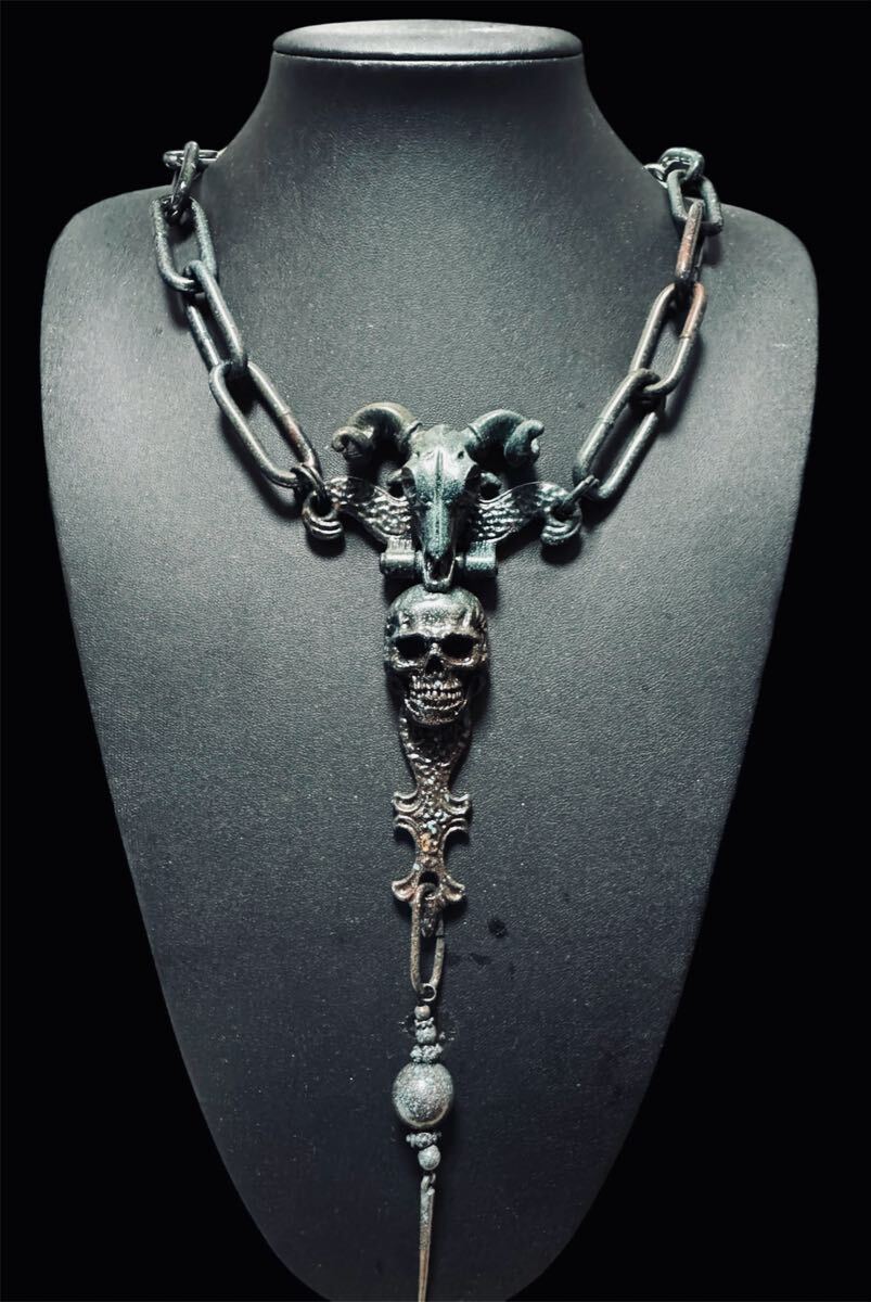 JPG/ vintage Collection sample Buffalo karma skull antique Blue color ...