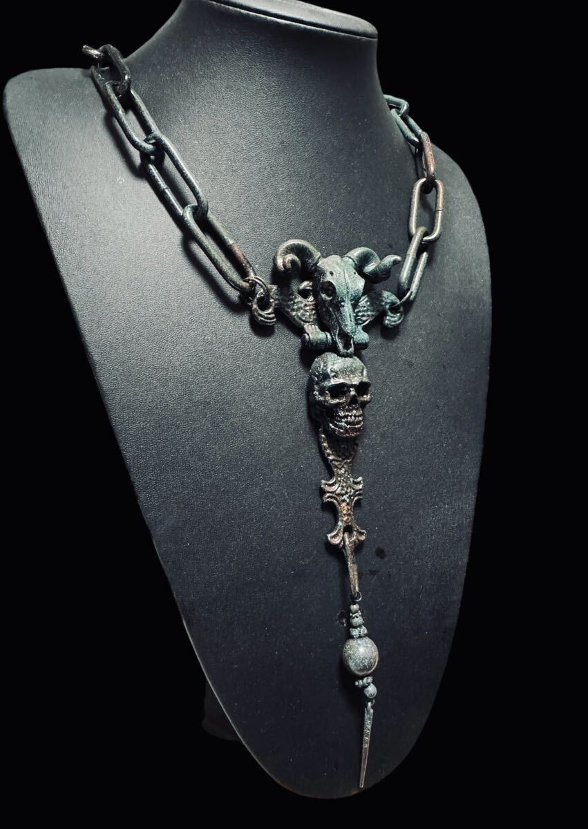 JPG/ vintage Collection sample Buffalo karma skull antique Blue color ...