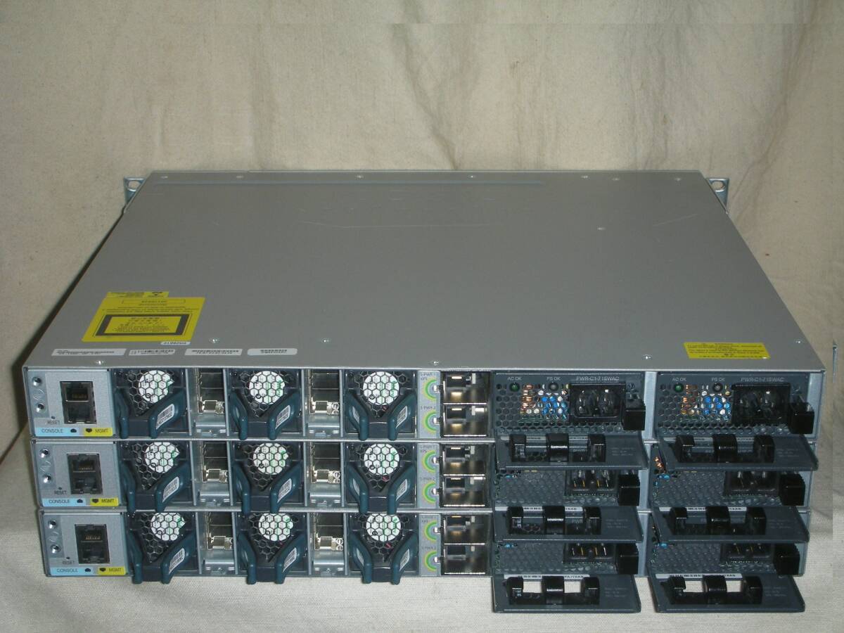 ☆3台セット！C3850-NM-2-10G付き！Cisco Catalyst 3850 48 PoE+ [WS-C3850-48P-E V07 ...