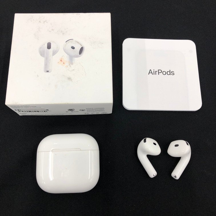 Apple アップル ワイヤレスイヤホン AirPods 第4世代 A3050/A3053/A3058 箱付き 通電〇 初期化済み ...