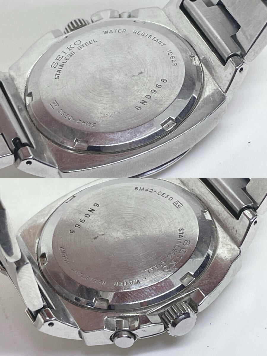 SEIKO セイコー AGS 5M42-0E50 腕時計 メンズ クォーツ QUARTZ イエロー文字盤 デイト WATER RESIST ...