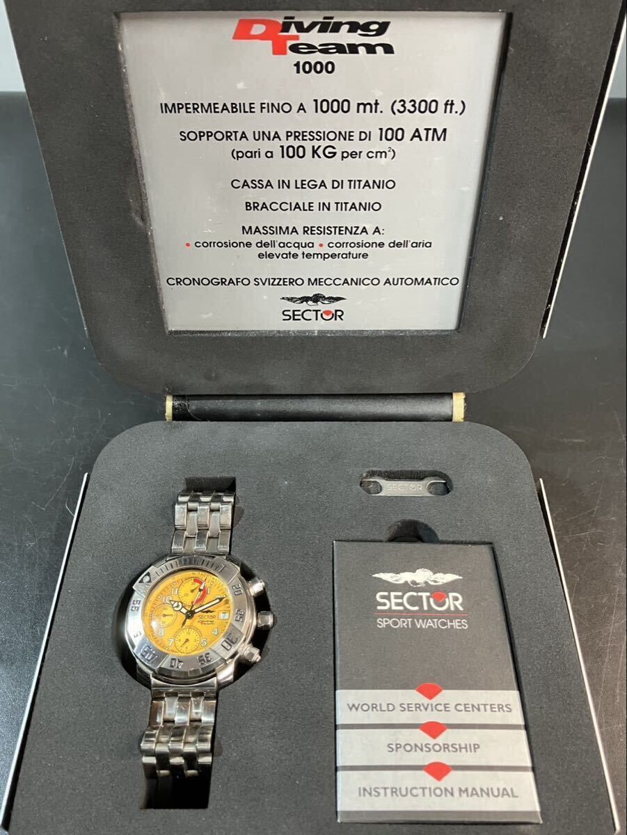 稼働品 SECTER セクター ダイビングチーム 1000 3300 FT CHRONO PROFESSIONAL デイト クロノ メンズ腕 ...