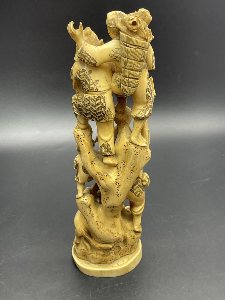 A12k2 鯨歯風置物 688g 27cm 細密彫刻 天然素材 中国美術 東洋彫刻 /【Buyee】 Buyee - Japanese ...