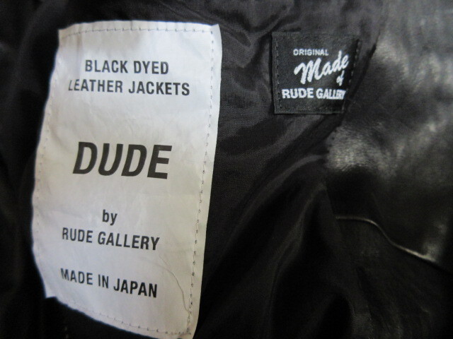 ルードギャラリー RUDE GALLERY 21AW DUDE ステアハイド ダブル レザー ライダース ジャケット 黒 2 /【Buyee ...