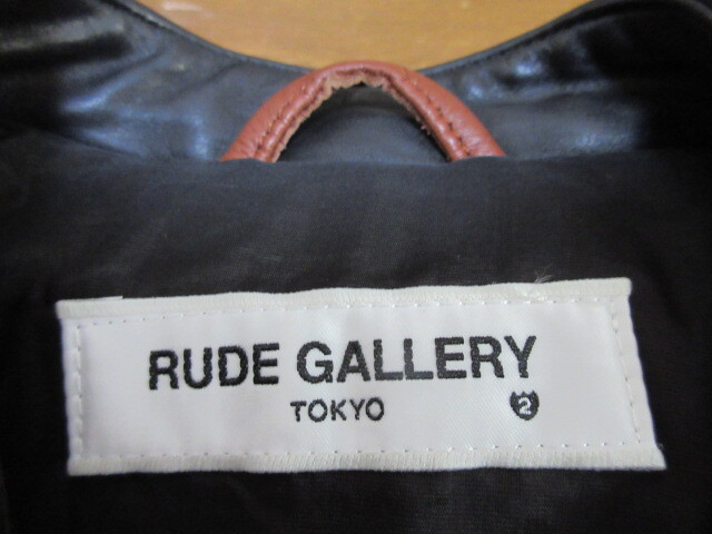 ルードギャラリー RUDE GALLERY 21AW DUDE ステアハイド ダブル レザー ライダース ジャケット 黒 2 /【Buyee ...