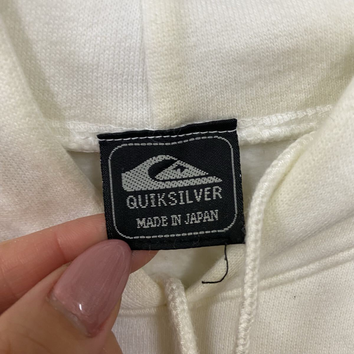 QUIKSILVER クイックシルバー パーカー プルオーバー スウェット フーディー サイズL相当 ホワイト 白 メンズ トップス 最落なし ...