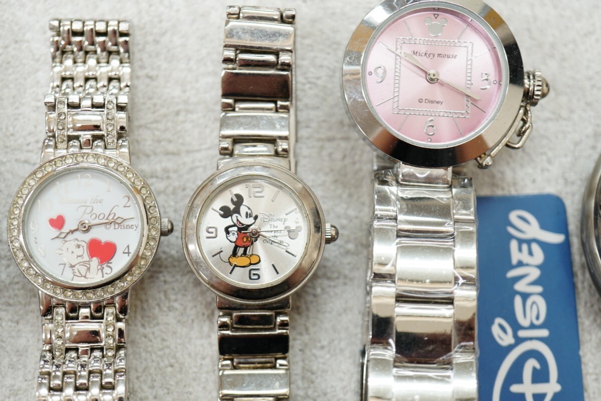 F853 Disney/ディズニー ミッキーマウス くまのプーさんなど 懐中時計 腕時計 10点セット アクセサリー 大量 まとめて おまとめ ...