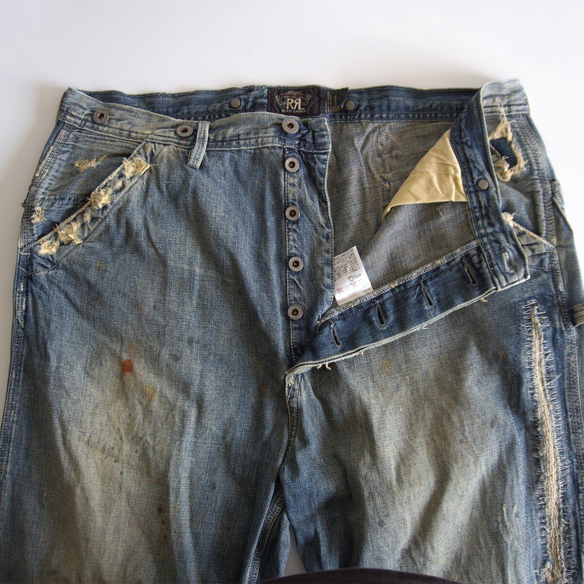 【名作】RRL【REPAIR BUCKLEBACK JEANS】36×32 リペア バックルバック ジーンズ デニムパンツ 25111000 ...