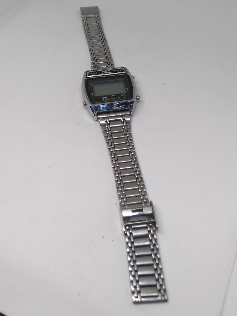 【超激レア！80年代 時刻音声案内時計】SEIKO ALBA VOICE ALAME ボイスアラーム Y824-5000 液晶割れ無し ボタン ...