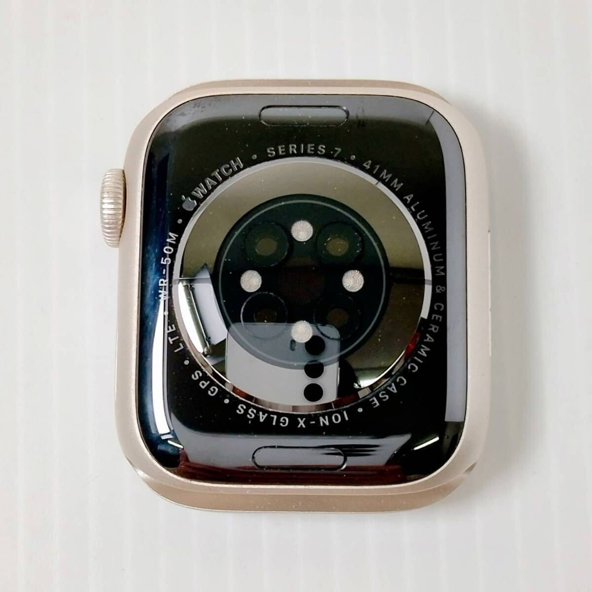 Apple Watch Series 7 GPS+Cellular モデル 41mm シリコンバンド 箱 充電器付属 スターライト ...