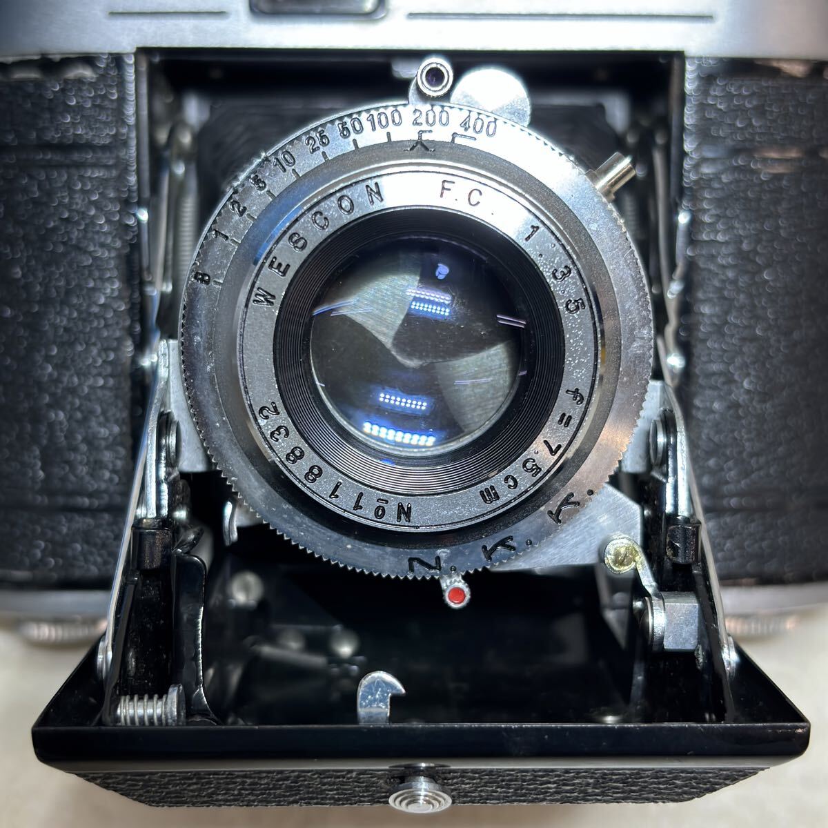 W3 - 14 ）WESTER SIX AUTOROL 蛇腹カメラ レンズ WESCON F.C. 1:3.5 f=7.5cm フィルムカメラ ...