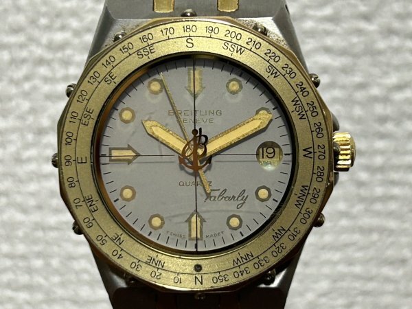 BREITLING ブライトリング 80770 タバリー グレー文字盤 デイト クオーツ QZ ヴィンテージ コンビカラー メンズ腕時計 ...