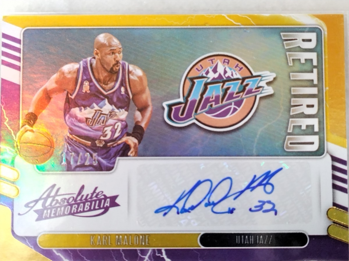 Karl Malone autograph 2020-21 psnini absolute memorabilia 17/25 カール ...