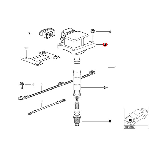 純正OEM BOSCH製 BMW E38 E39 E36 E46 E31 X5/E53 Z3/E36 イグニッションコイル M52 M54 ...