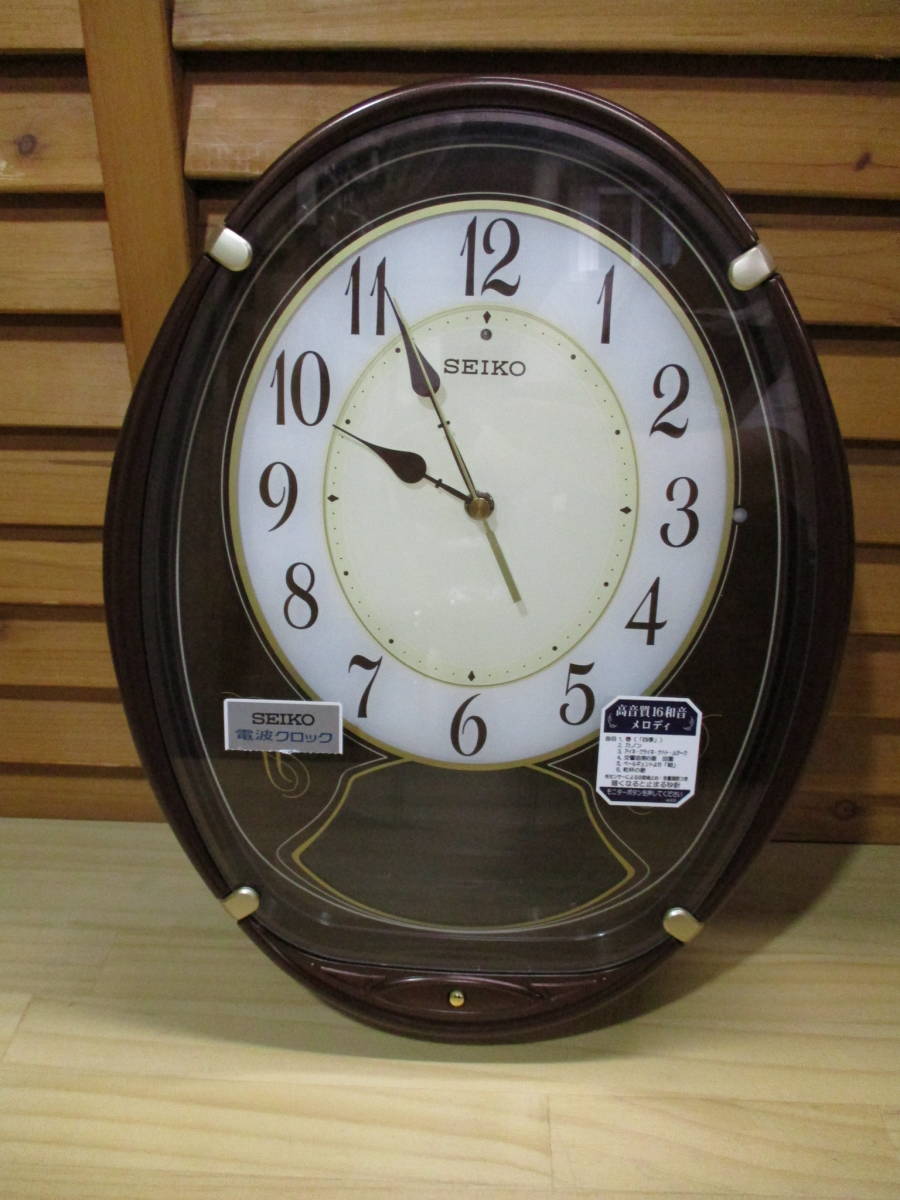 Y送料無料 717 【SEIKO】 セイコー タイムクリエーション AM248B 電波掛時計 ウェーブシンフォニー 未使用展示品 ...